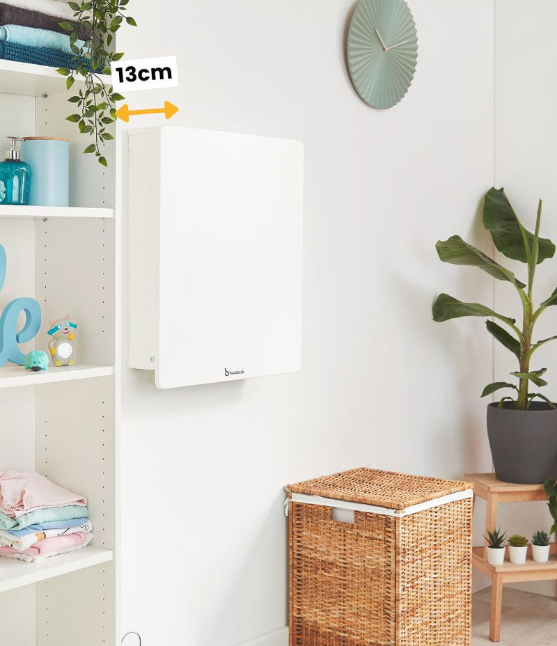 Baby Wall Changing Table | Shelving & Wipeable Changing Mat